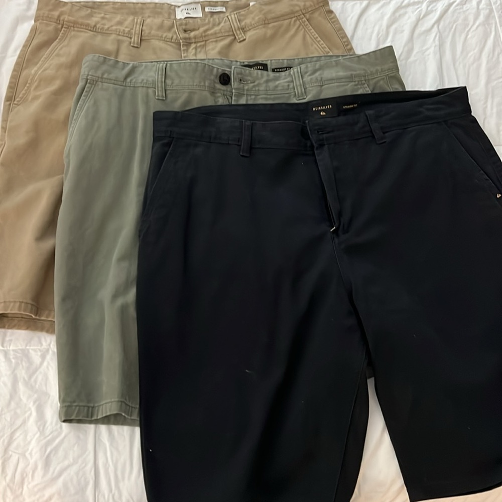 Quicksilver Straight Fit Shorts 100% Cotton 3 Pairs - Gem